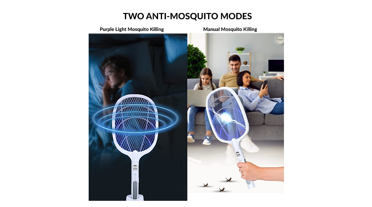Powerful 2-in-1 Electric Bug Zapper & Racket
