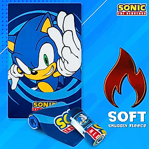Sonic The Hedgehog Fleece Blanket for Kids Super Soft Blanket Fleece Throws 100 x 150cm Warm Bed Blankets Gifts for Boys