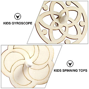 STOBOK Kids Gyroscope DIY Wooden Tops, 20pcs Unfinished Tops DIY Coloring Pattern Wooden Gyroscope Hollow Tops Handicrafts Toy Ready to Decorate Spinners, Wood Craft for Kids Unfinished Wood Gyro