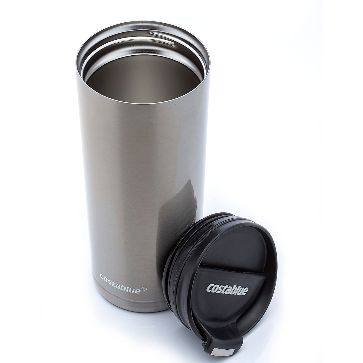 costablue Travel Coffee Mug 16 Oz. Stainless Steel, Leak Proof Dishwasher Safe Lid, Double Wall Coffee Cup, Reusable Insulated Tumbler for Hot & Cold Beverages Eco friendly