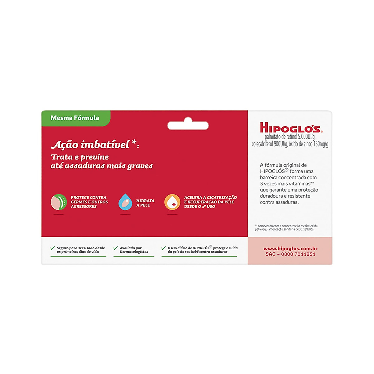 Hipoglos 4.7 Oz (135g) Baby Diaper Rash Cream and Dry Skin Protectant