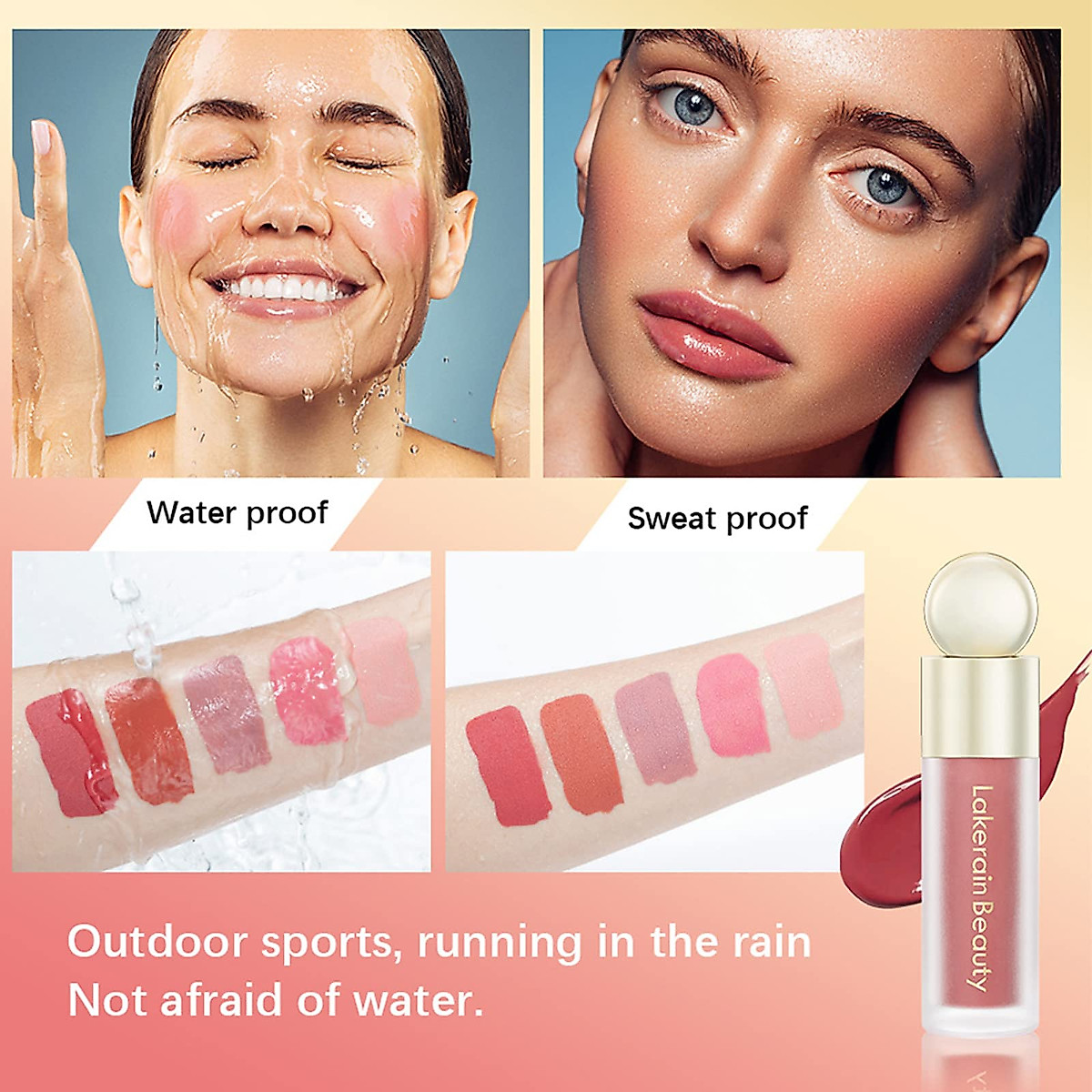 3 Pcs Soft Liquid Blush, Beauty Makeup for Long-Lasting, Natural Skin Tint, Moisturizing Face Stick for Cheek, Matte Finish Looking(#02Happy+#03Hope+#04Love)