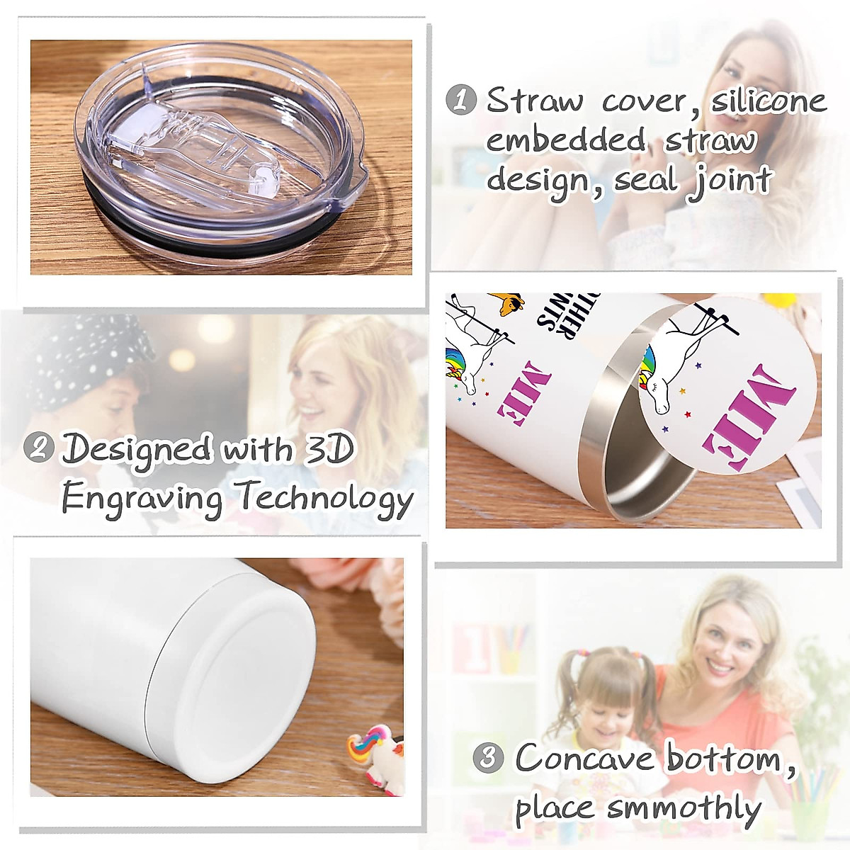 Patelai Other Aunts Me Unicorn Mug, Best Aunt Gift for Auntie, Favorite Aunticorn from Niece, Nephew, Funny Aunts Gifts for Birthday, Christmas, Mother's Day, 20 oz Mug Tumbler with Gift Box (White)