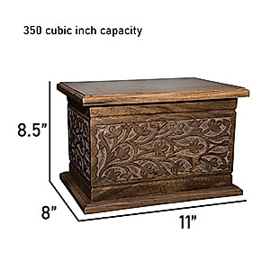 Extra Large Human Cremation Urn, Companion Wooden Funeral Cremation Ash Urn, Double Urn with Customized Name Plates