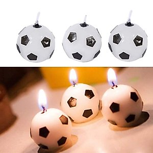6Pcs Football Cake Candles Decoration Soccer Ball Birthday Party Supplies for Kids Toy Gifts Home Decoration