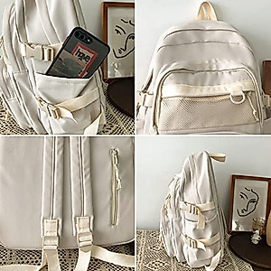 Verdancy Kawaii Backpack for Teen Girls Boys School College Travel Aesthetic Bookbag Casual Bag Schoolbag Daypack (Red)