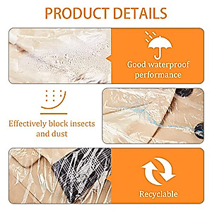 60 Pcs 3 Sizes Dry Cleaner Bags Plastic Clear Garment Bags Can Be Hung Transparent Clothes Dust Cover for Suits, Dresses, Gowns, Coats, Uniforms