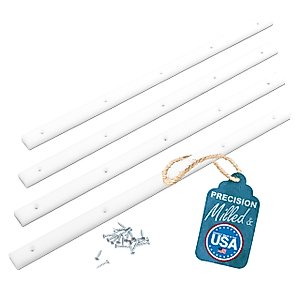 17" UHMW Plastic Strips for Crosscut Sled - 4PK | USA Made Miter Bar UHMW Strips w/Predrilled Holes & Screws | 3/4" x 3/8" Miter Slot Runners for Table Saw Sled Kit | Cross Cut Sled for Table Saw