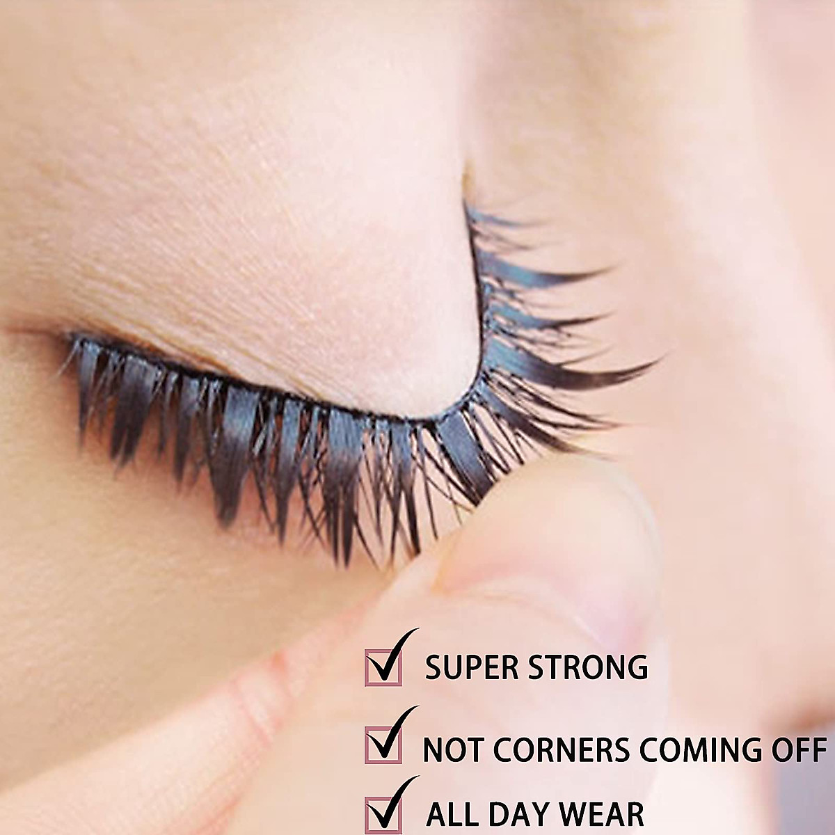 SMSUX Black Eyelash Glue Super Strong Hold Waterproof Eyelash Adhesive for False Lashes 0.176oz 1PCS
