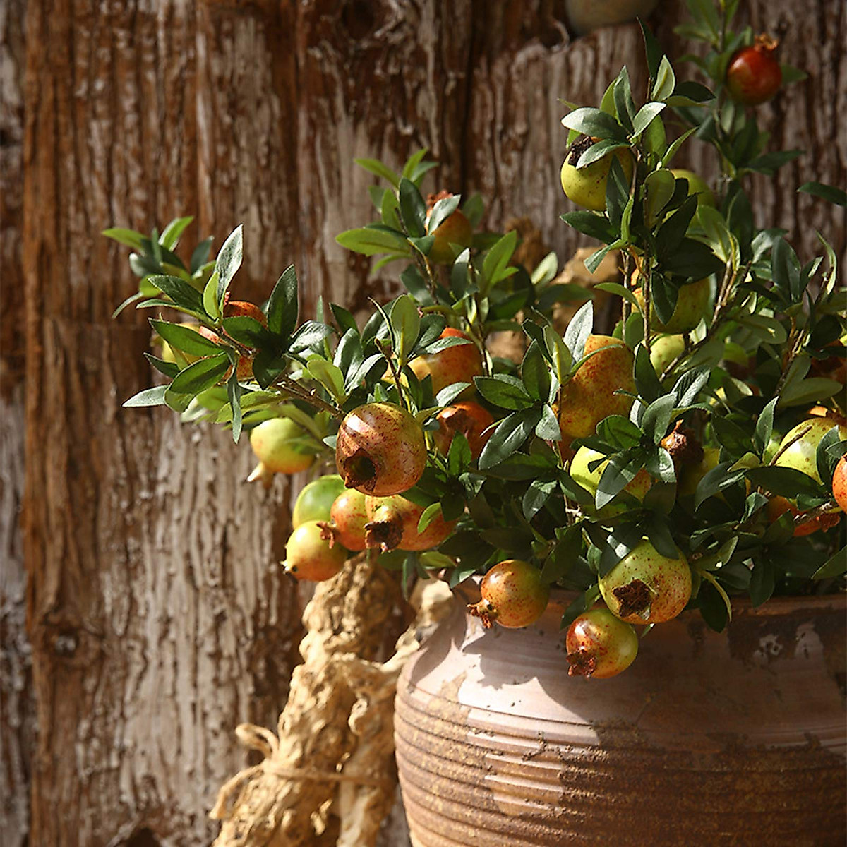 æ— 3 Pack Artificial Pomegranate Branches, 31.5 Inch Faux Rosehip Berries Flower Stem Simulation Long Stem Fruit Bouquet for Garden Home Restaurant Patio Shop Window Decor