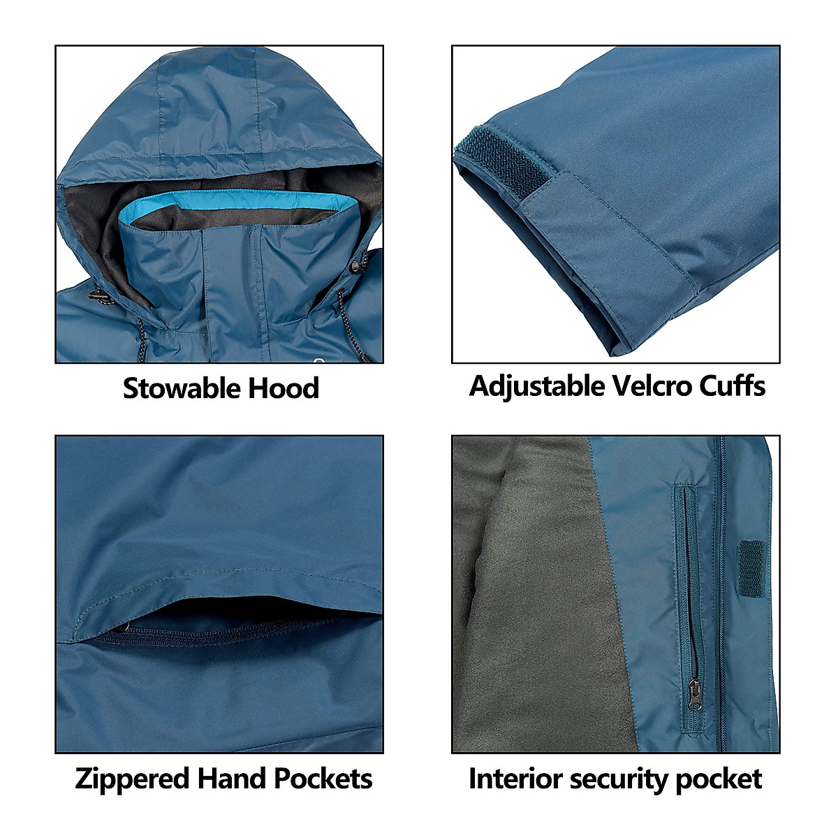 Little Donkey Andy Women's Ski Snowboarding Jacket Waterproof Warm Winter Windproof Mountain Snow Rain Coat Mosaic Blue XL