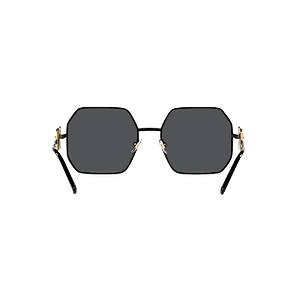 Versace Unisex Sunglasses Matte Black Frame, Dark Grey Lenses, 58MM