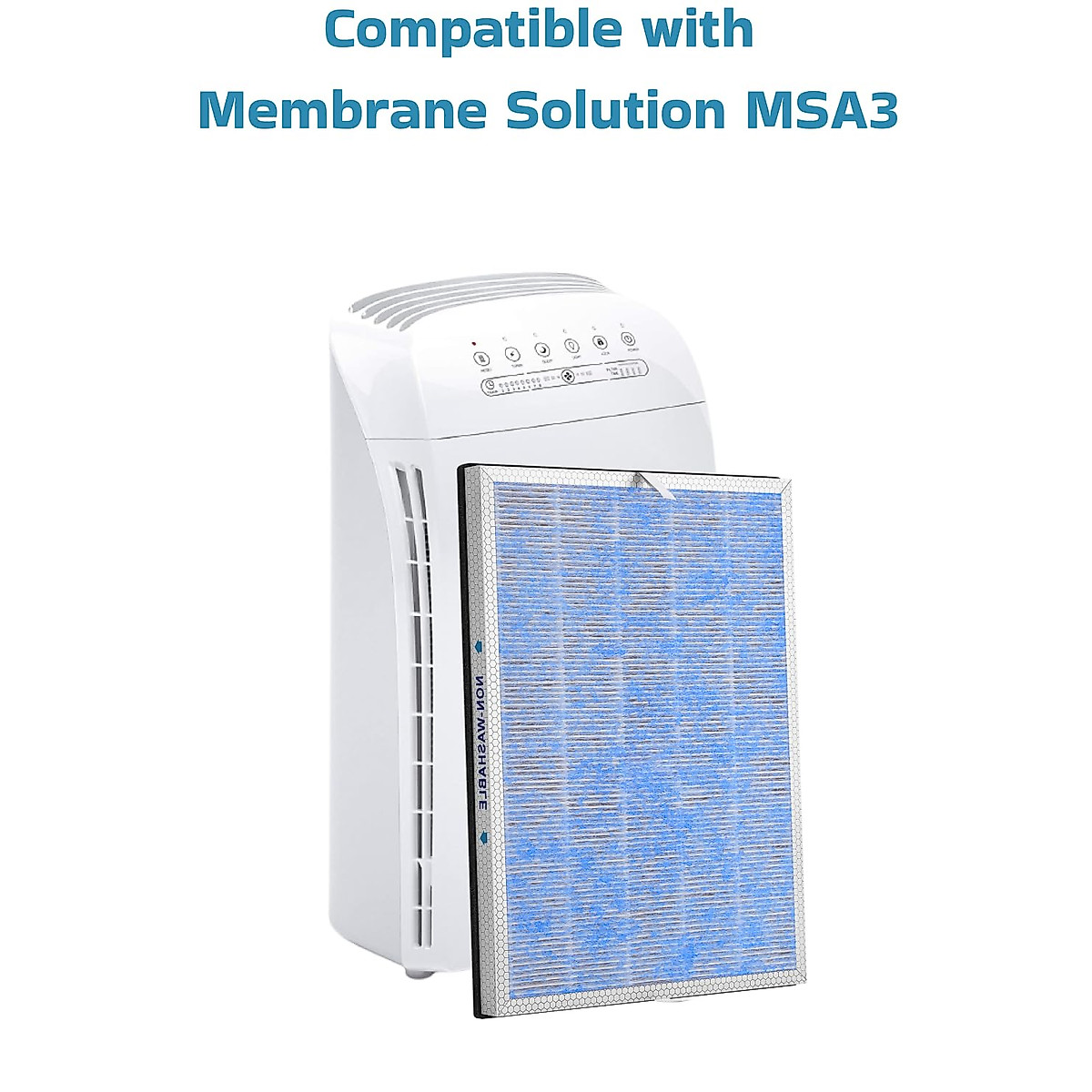 MSA3 True HEPA Filter Replacement Compatible with Membrane Solutions MSA3 and MSA3S Air Purifier 4-in-1 H13 (2 Pack)