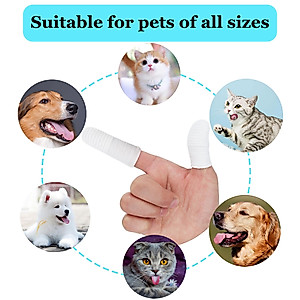 PenVinoo 20 PCS Dog Toothbrush Pet Toothbrush Finger Toothbrush cat Toothbrush Washable & Comfortable & Durable 1 Set for 2 Fingers(20)