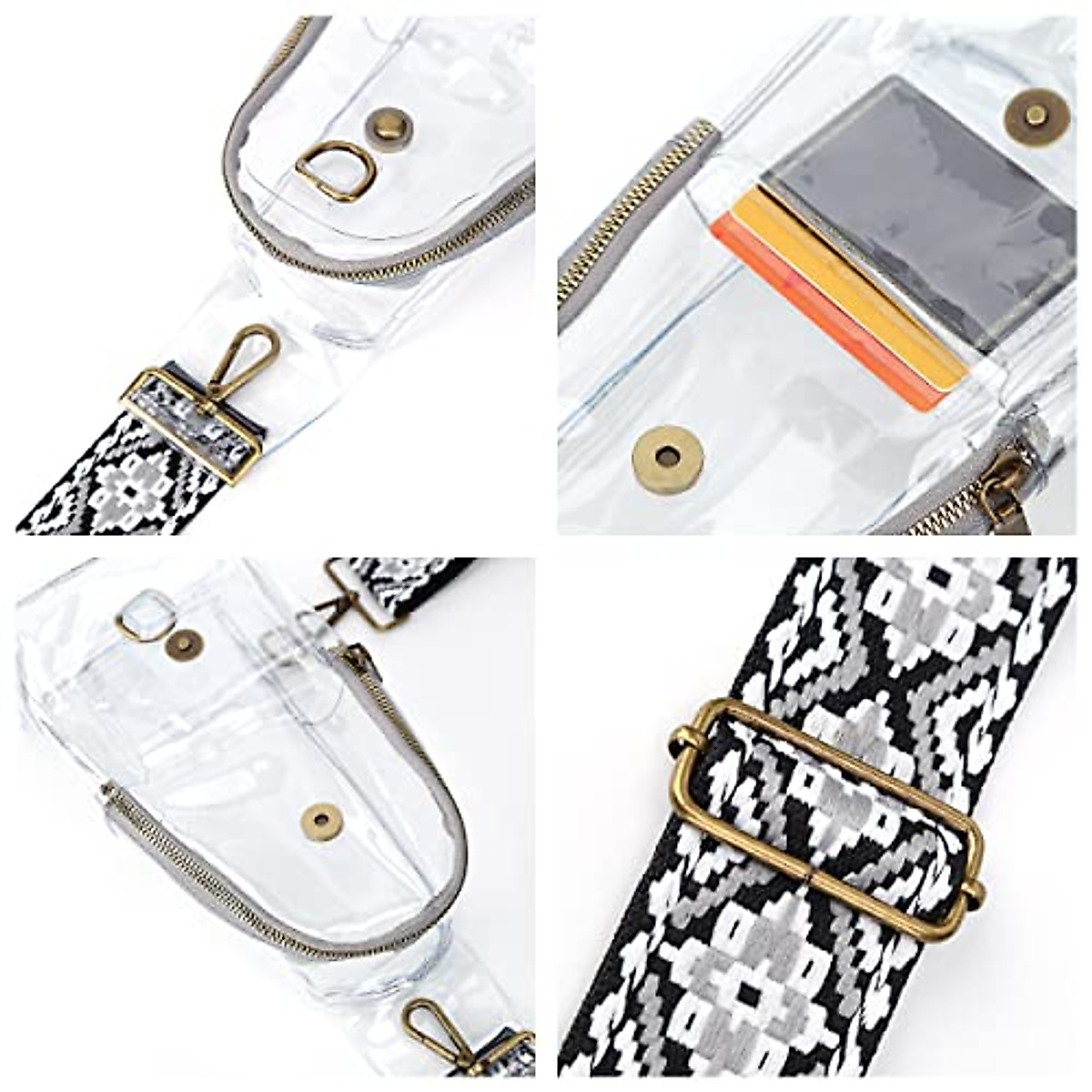 Clear Sling Bag Stadium Approved Crossbody Chest Bags for Women Fanny Pack Small Clear Daypack Shoulder Backpacks