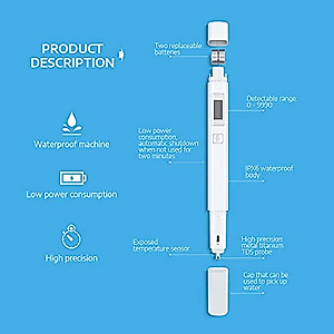 mijia Water Quality Test Pen,TDS Tester Water Quality Meter Tester Pen Water Measurement Tool