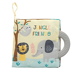 Lambs & Ivy Jungle Friends Developmental Soft Book & Elephant Plush Toy Gift Set