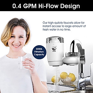 Faucet Filter, Highly Efficient Filtration Performance, Reduces Lead, Chlorine & Bad Taste, BPA Free, Water Purifier, 1 Count