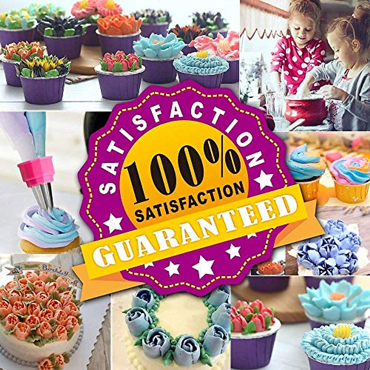 Weetiee Cake Decorating Supplies Tips Kit – [Numbered] 42PCS Piping Tips and Bags Set with Storage Case, Icing Spatula, 12 Pastry Piping Bags, 3 Couplers, Cleaning Brush - Baking Supplies for Cupcakes