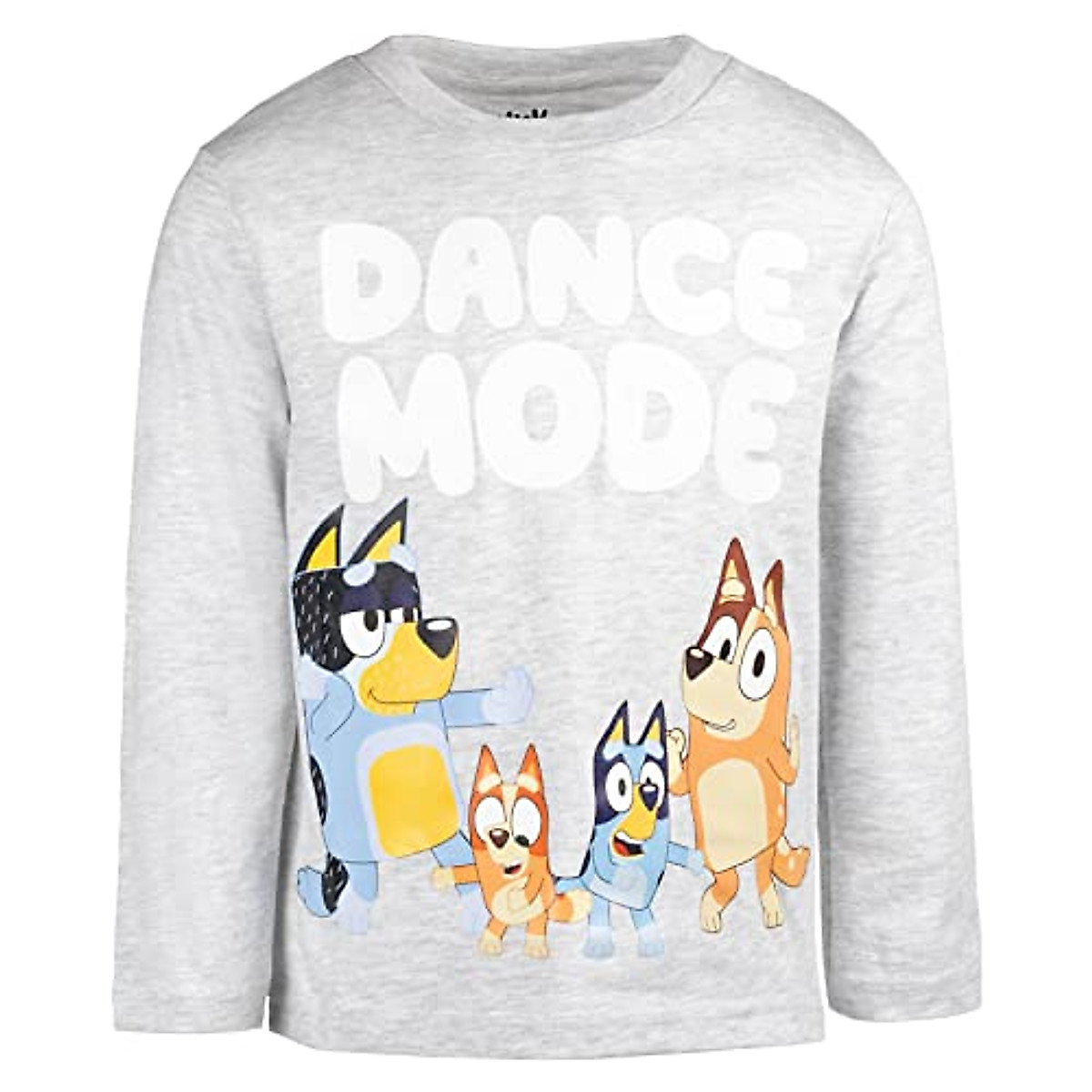 Bluey Bingo Little Boys Girls 3 Pack Long Sleeve Graphic T-Shirt Orange/Blue/Gray 7-8