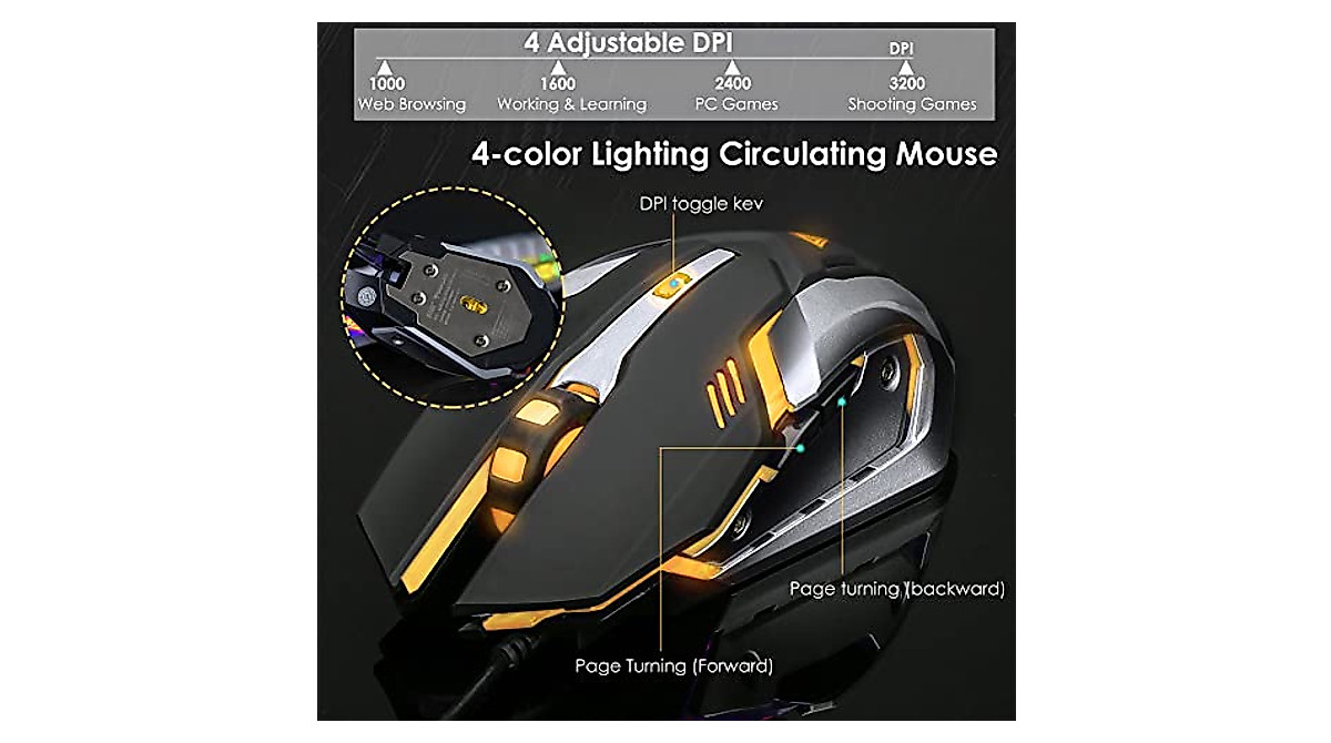 Gaming Keyboard & Mouse Combo with Orange Backlit Lights | ANZERWIN