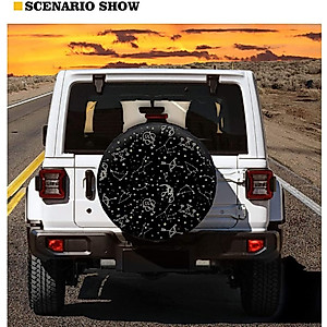 Leopard Print Spare Tire Cover Sun Protector Waterproof Wheel Cover Universal Fit for, Trailer, RV, SUV, Truck and Many Vehicle 14-19" Fits for tire Diameter 60-89cm