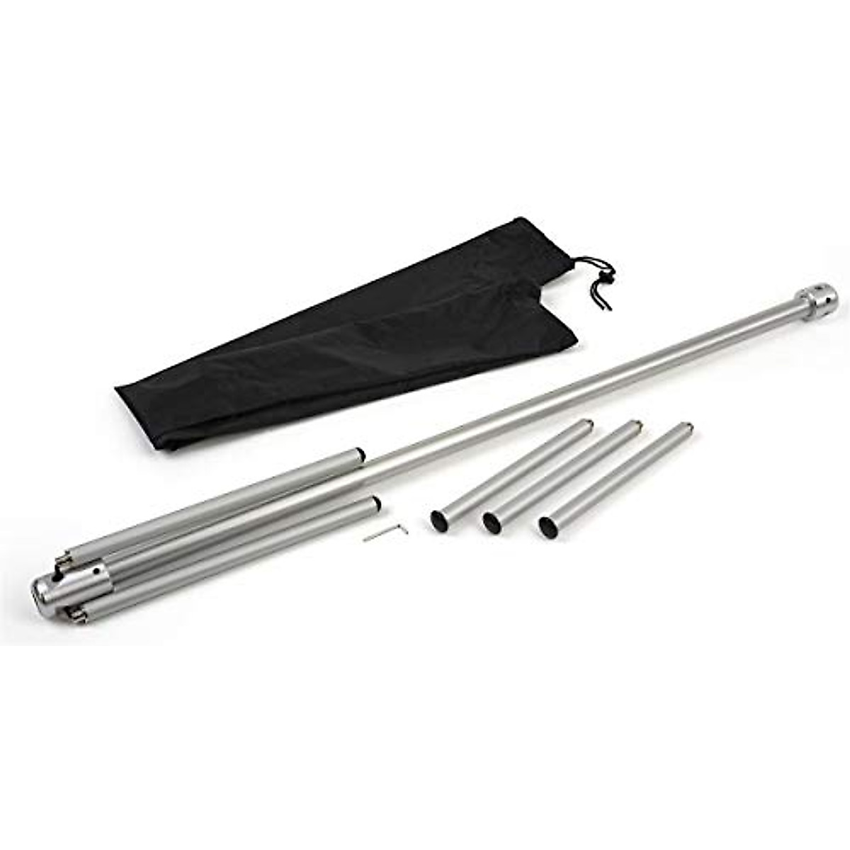 Displays2go Three-Way Straight Arm Garment Rack, Portable- Aluminum