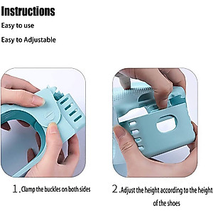 RISETEX Shoe Slots Organizer 12 Pack, Adjustable 4 Level Shoe Space Savers, Double Deck Shoe Rack Holder for Closet, White