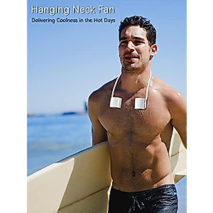 KARTPIX Portable Strong Wind Neck Fan with Ultra Quiet 360° Adjustable Rotation 3 Speeds Rechargeable Neck Fan Hands-Free Foldable for Indoor Outdoor scenes Activities (White)