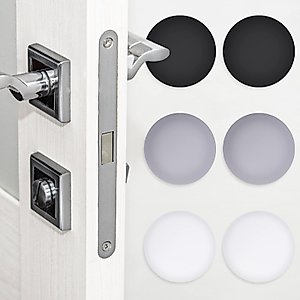 6PCS Door Stoppers Wall Protector Door Handle Bumper Door Knob Bumper Cover Door Stopper Self-Adhesive Silencer for Cabinet Furniture Home Office Glass Table Door Protectors