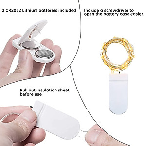 12 Pack Battery Operated Fairy String Lights 7 Feet 20 Led Waterproof Silver Wire Firefly Starry Moon Lights for Bedroom DIY Party Wedding Patio Christmas