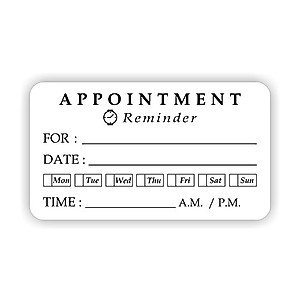 Appointment Reminder Cards - (Pack of 100) 3.5" x 2" White 14PT Cardstock Rounded Corner with Handmade Storage Box for Business Home Office Customer Service Meeting Day Date Time Planner