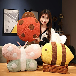 TONGSONG Cute Pillow Plush Ladybug Stuffed Animal Stuff Ladybird Plush Pillow Toys Kawaii Soft Lady Beetle Pillow Hugging Stuffed Ladybug Gift for Kids Home Decor¡­