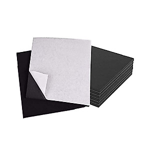 8 Pieces Black Neoprene Foam Anti Vibration Pads, Rubber Padding with Adhesive Backing, 6 in X 6 in X 1/8 in Rubber Insulation Anti-Vibration Pads