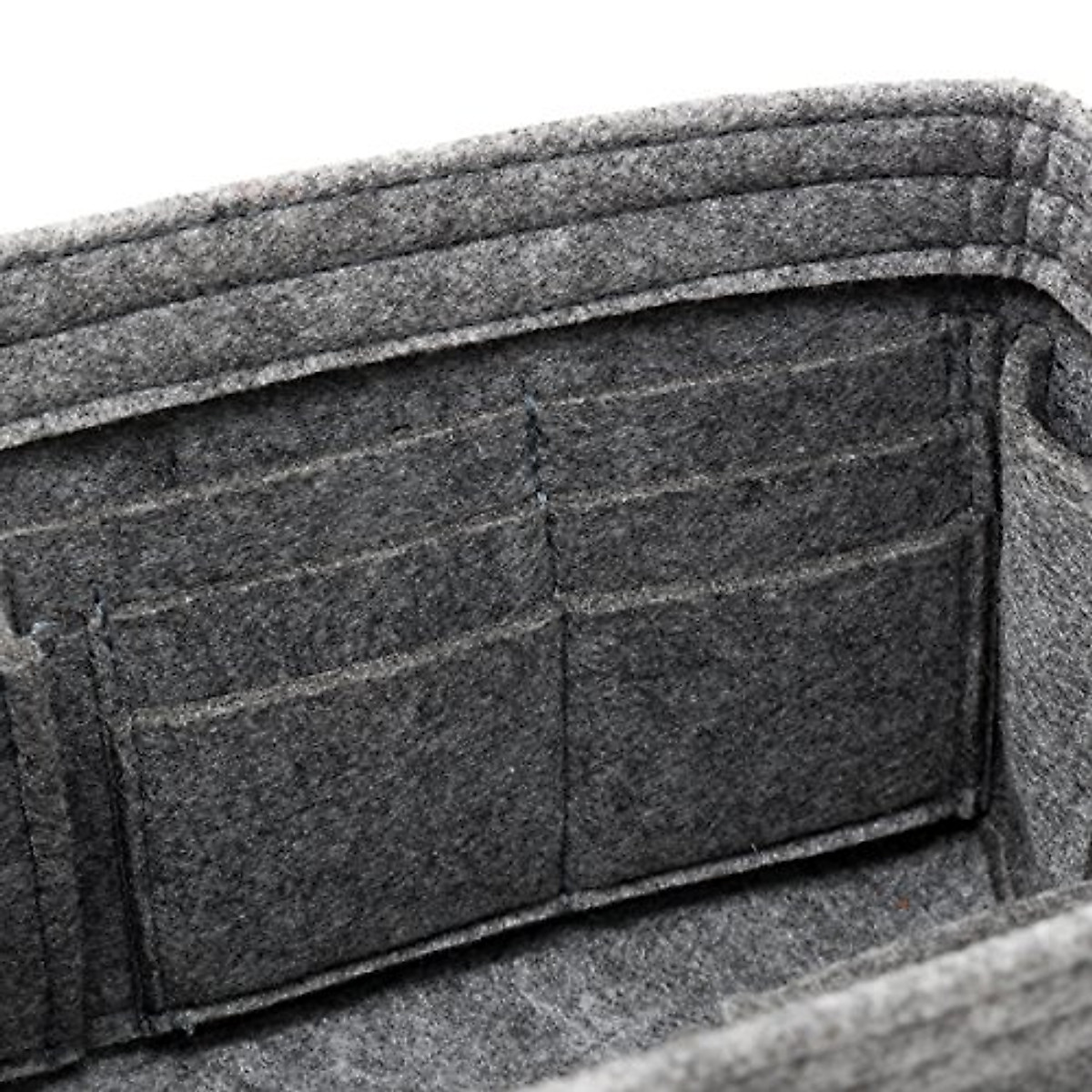 SORTE. Lightweight Felt Purse Insert Organizer With Credit Card Slots For Handbag & Tote Bag… (Grey)