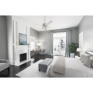 Hunter Pelston Indoor Ceiling Fan with LED Light and Pull Chain, 52", Matte White