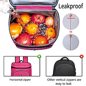 FORICH Soft Cooler Backpack, 30L Capacity, Rose Red, Polyester, Suitable for Outdoor Activities