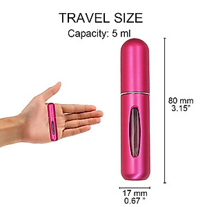 Hyshina Travel Spray Perfume Bottles, Portable Refillable Atomizer, Mini Size Fragrance Empty Bottle, Scent Pump Case 4 Pcs 5ml/0.2oz