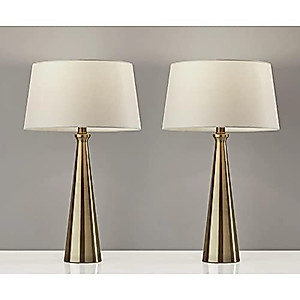 Adesso Home SL1141-21 Transitional Table Lamp (Set of 2) from Lucy Collection Finish, 13.00 inches, E26 Medium Base, Antique Brass, 2 Count