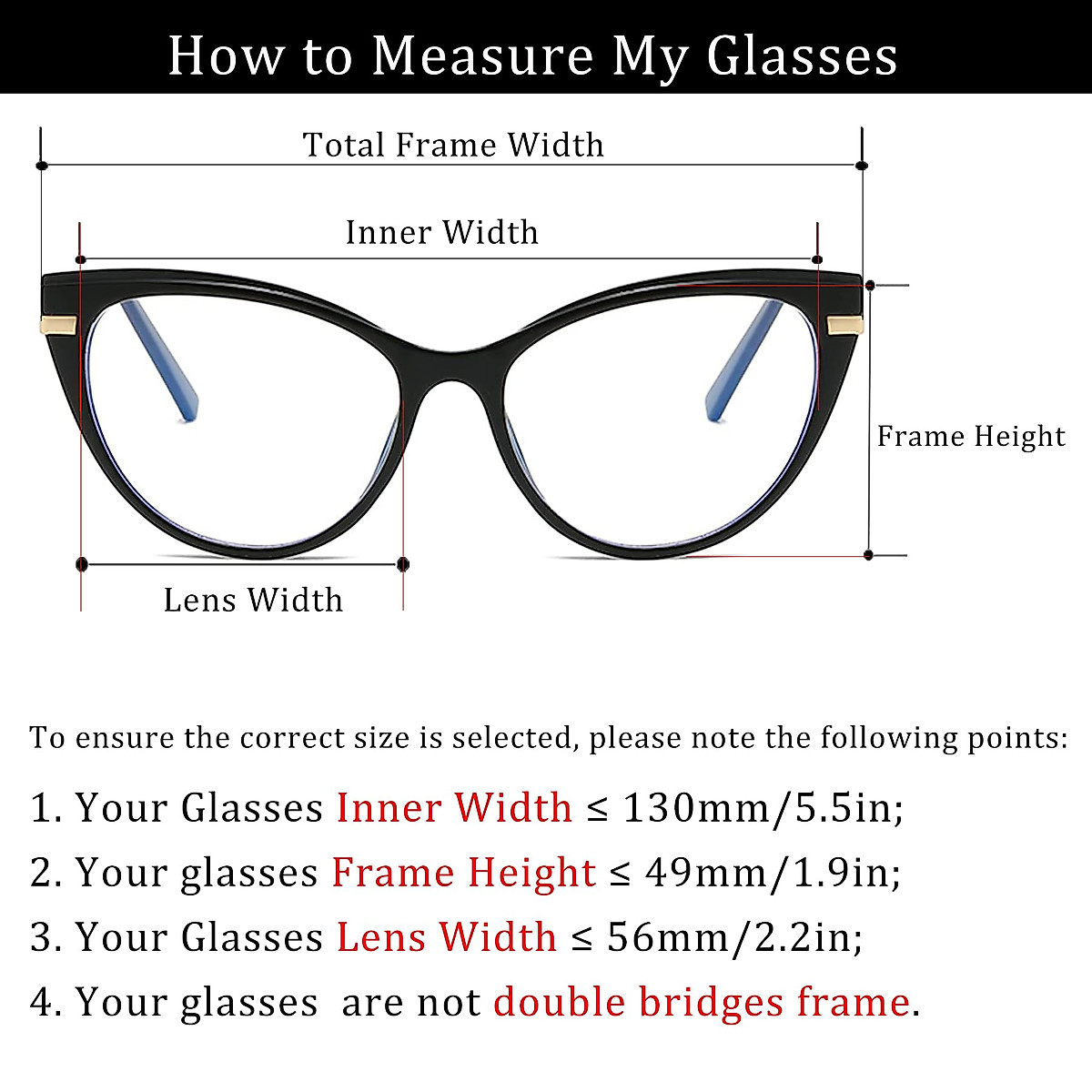 FF FRAZALA Polarized Clip-on Sunglasses Anti-Glare UV 400 Protection Cateye Sun Glasses Clip On Prescription Glasses (Cateye-Black)