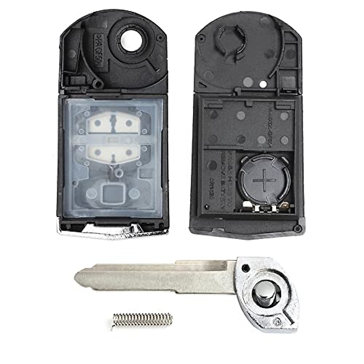 Keyecu Replace Flip Shell Remote Key Case Fob 3 Button For Mazda 3 5 6 RX8 CX5 CX7 CX9,(Empty Shells)