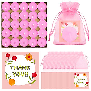 50 Sets Baby Shower Favors 50 Pcs Tea Light Candles Gifts for Guests 50 Pcs Tea Light Candles with 50 Thank Tags and Organza Bags for Baby Shower & Gender Reveal Party Decorations