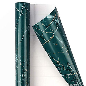 MAYPLUSS Wrapping Paper Roll - Mini Roll - 17.3 inch X 120 inch Per roll - 3 Different Marble with Gold Foil Design (43.2 sq.ft.ttl)