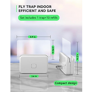 Cube-Shaped UV Light Fruit Fly Trap Sleek Design Plug-in Fly Trap for Flies, Fruit Flies (2 Device with 10 Refill Cards)