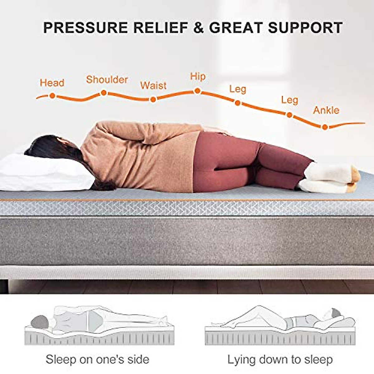 Maxzzz Memory Foam Mattress Topper Queen, 2 Inch Bamboo Charcoal Mattress Topper Bed Topper with Removable Soft Cover, Ventilated Design & CertiPUR-US Certified Foam Topper (Queen)