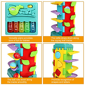 INSOON 4 in 1 Baby Activity Cube Toddler Toys age 1-2 with Music Lights Race Track Ball Toys for 1 2 3 4 Year Old Girls Boys STEM Developmental Fun Learning Toy Montessori Fine Motor Best Toddler Gift