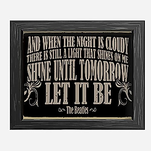 The Beatles-"Let It Be" Song Lyrics Art -10 x 8" Vintage Replica Sign Print-Ready to Frame. Retro Music Decor for Home-Office-Studio-Cave! Perfect Gift for Beatles Fans! Printed on Photo Paper.