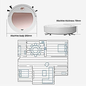 Robot Vacuum, 1800Pa Super Suction, 90 Min Running Time, Quiet, Robotic Vacuum Cleaner for Pet Hair, Hard Floor, Carpet (12.6X2.56, Black)