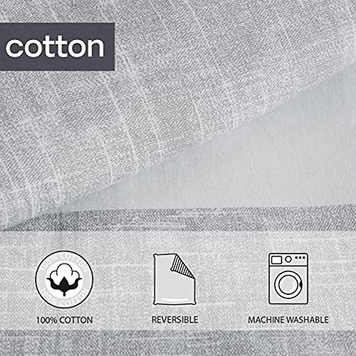 Poppy & Fritz | Stripe Collection| Duvet Cover Set- 100% Cotton Ultra Soft, All Season Bedding, Pre-Washed for Added Softness, Twin, Grey