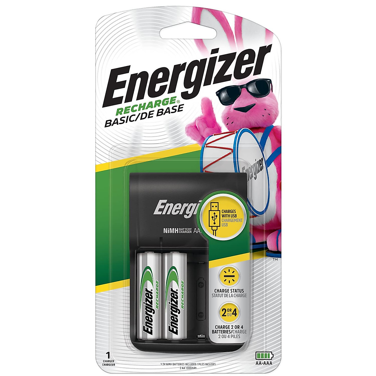 Energizer Recharge, Basic Charger for Rechargeable Batteries, 1 Count